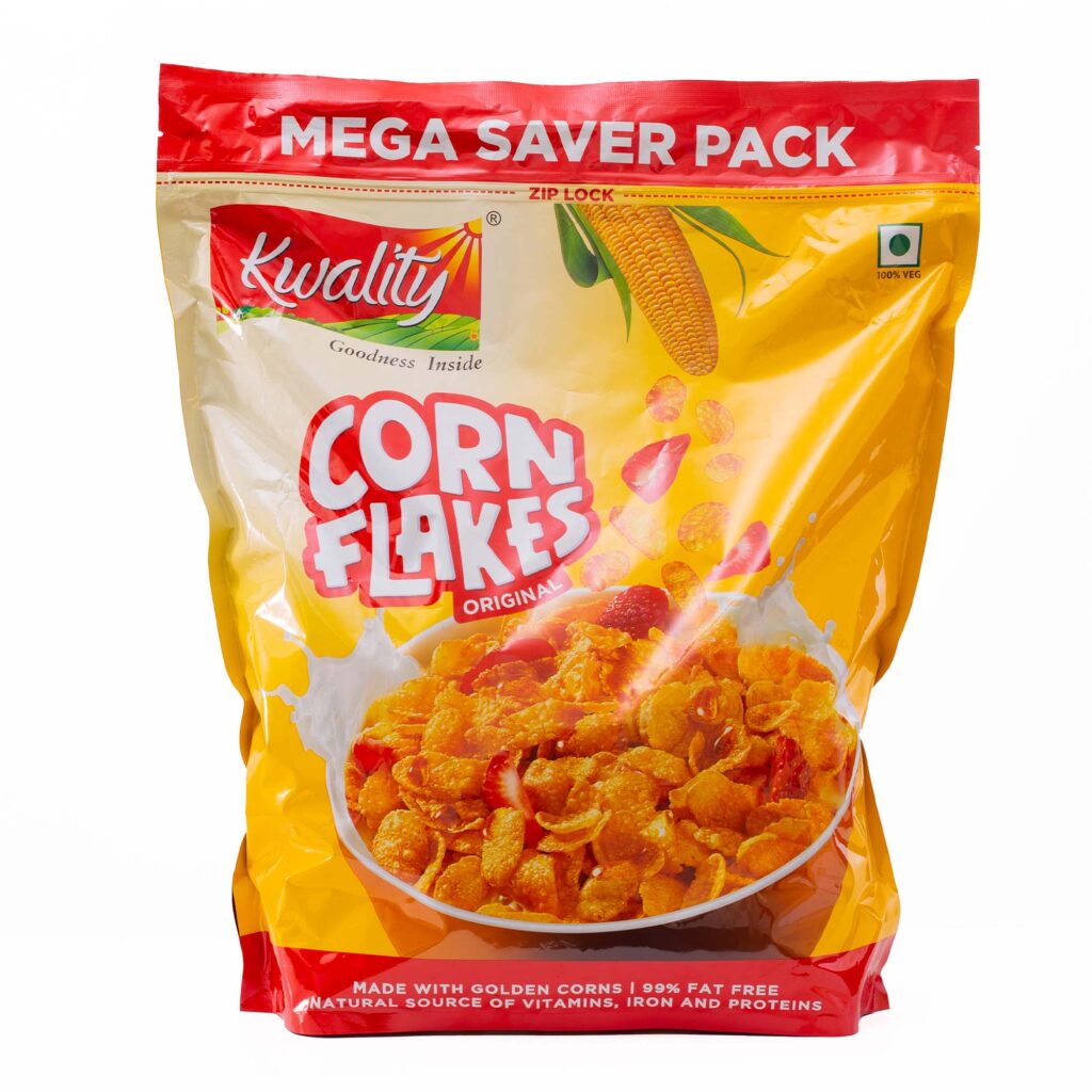 Kwality Corn Flakes – Made with Golden Corns, 99% Fat Free 1000gx10 ...