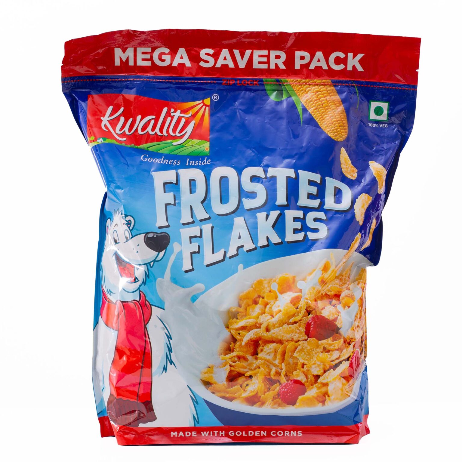 Kwality Frosted Flakes – Made with Golden Corns, 99% Fat Free 1000gx10 ...